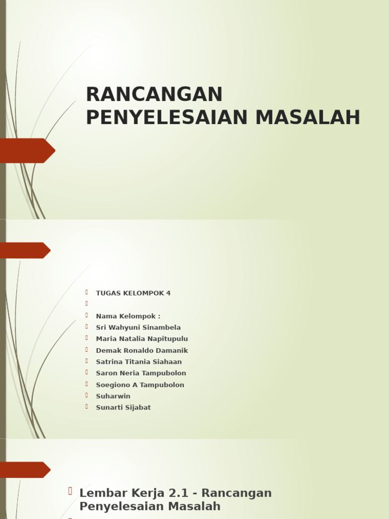 Rancangan Penyelesaian Masalah Kelompok 1 | PDF
