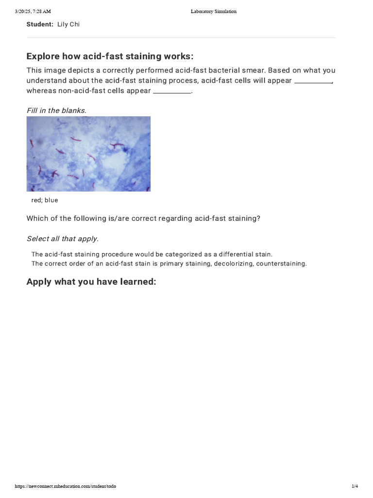 Acid Fast Stain (But We Will Be Using Heat) | PDF | Staining ...