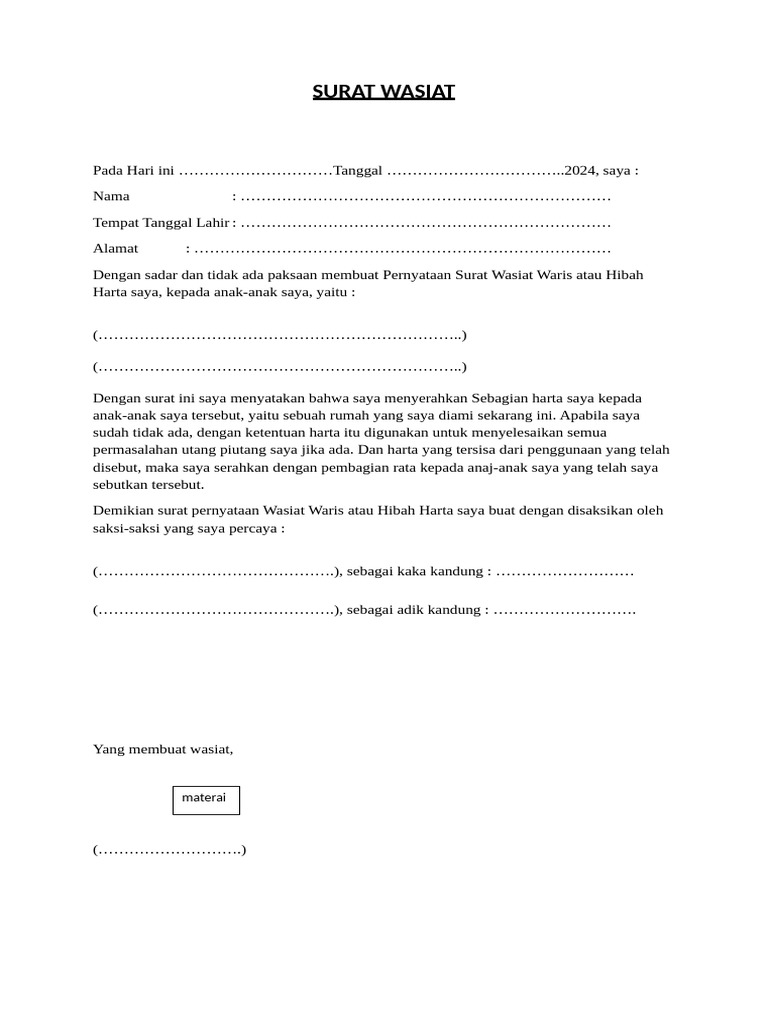 Surat Wasiat | PDF