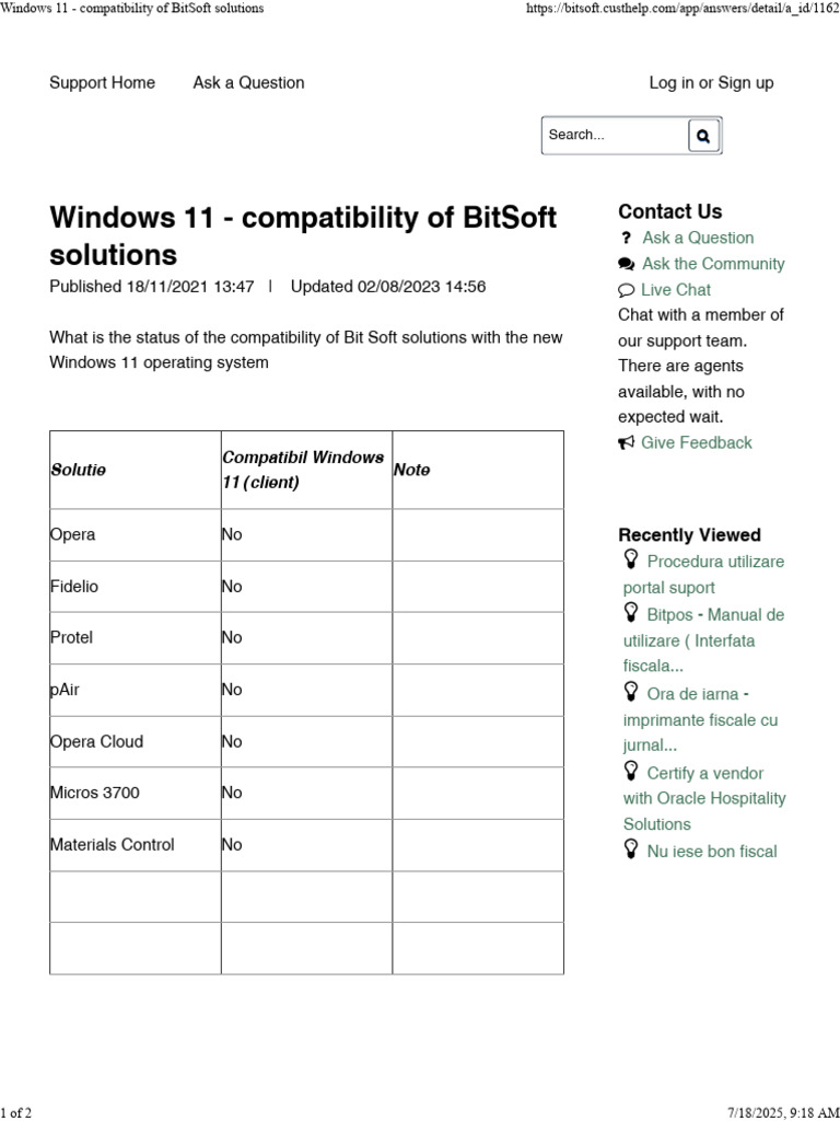 BitSoft Solutions Compatibility with Windows 11 | PDF | Software ...