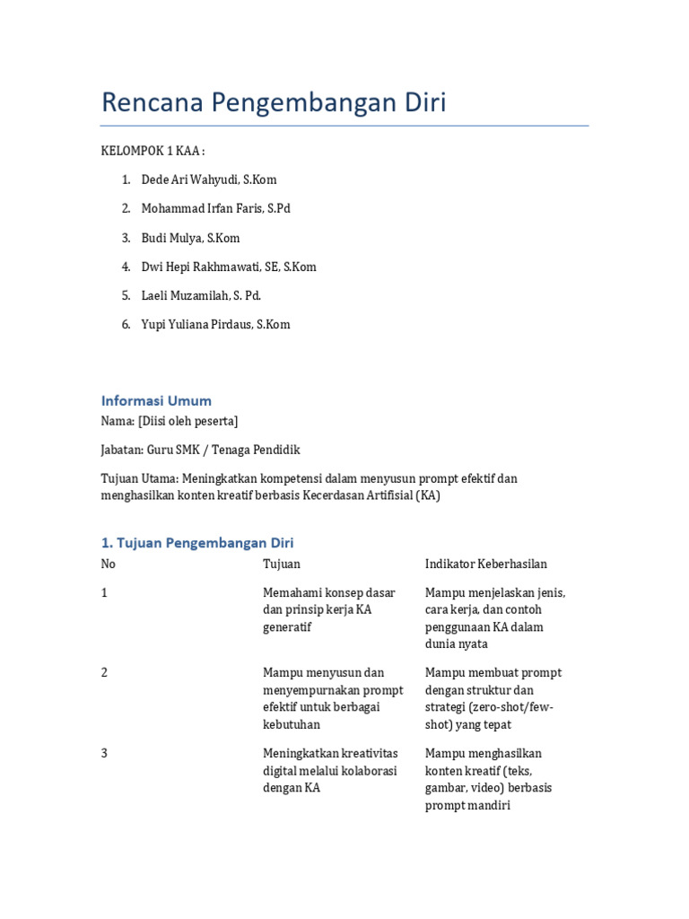 Penguatan Rencana Pengembangan Diri Modul 3 | PDF