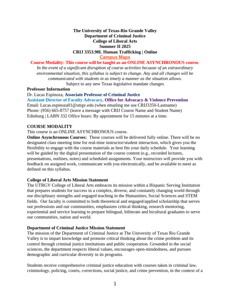 CRIJ3353 Syllabus Summer2-2025 | PDF | Intersectionality | Critical Thinking