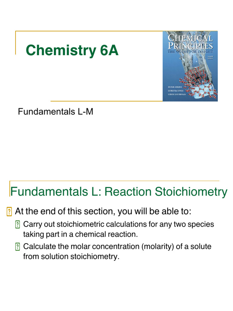 Chemistry 6A Fundamentals L-Mposted | PDF
