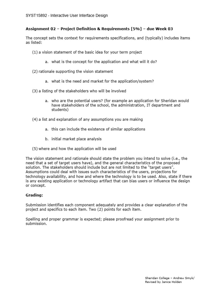 Project Definition for UI Design | PDF