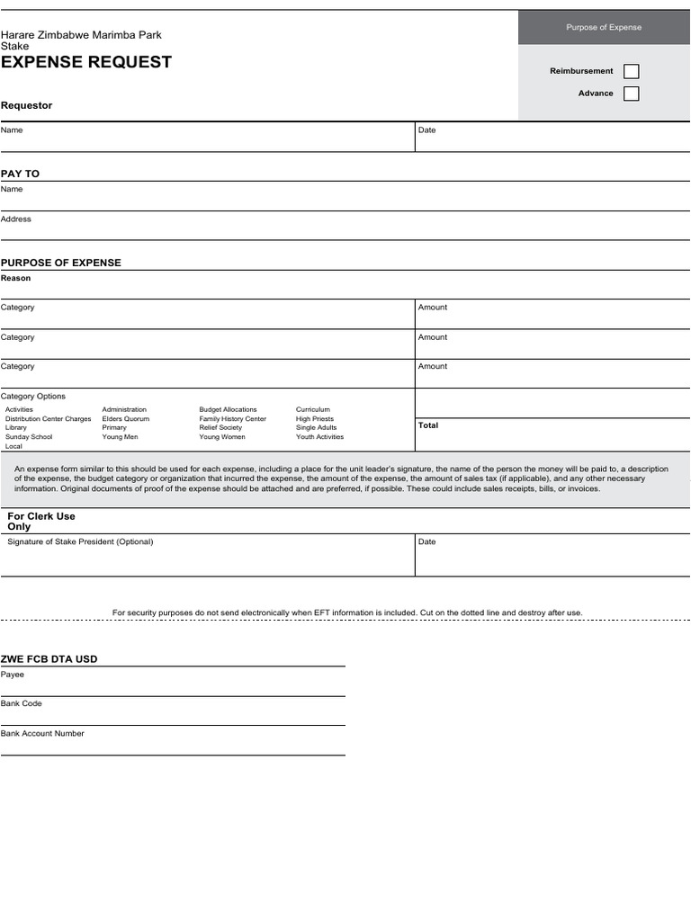 Expense Request Form PDF | PDF