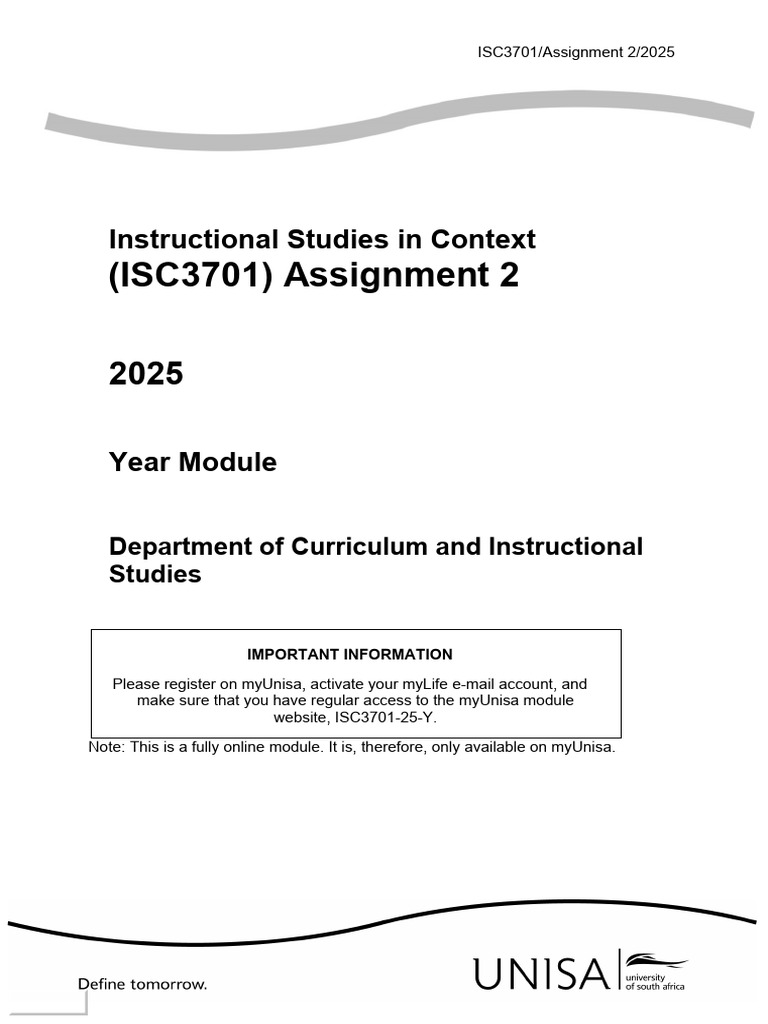 ISC3701 Assignment 2 Guidelines 2025 | PDF | Learning | Plagiarism