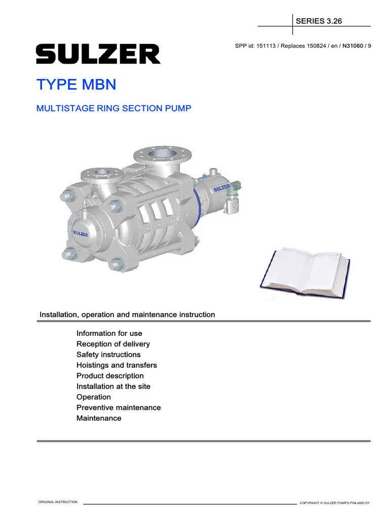MBN - IOM - EN manual (١) | PDF | Pump | Safety