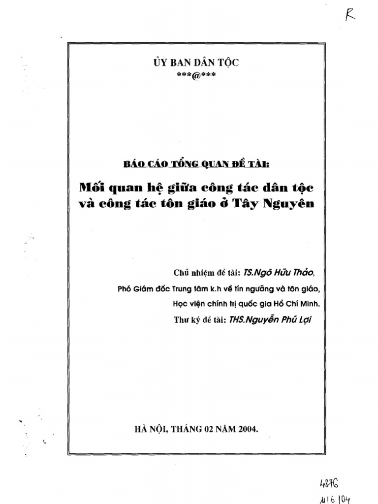 Mối Quan Hệ Giữa Công Tác Dân Tộc Và Công Tác Tôn Giáo ở Tây Nguyên | PDF