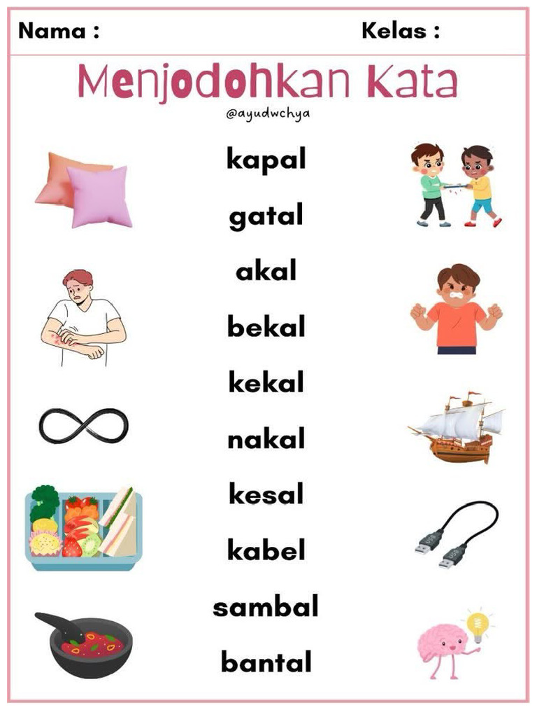 Soal Anak TK A 2 Menjodohkan Barang Dan Benda | PDF