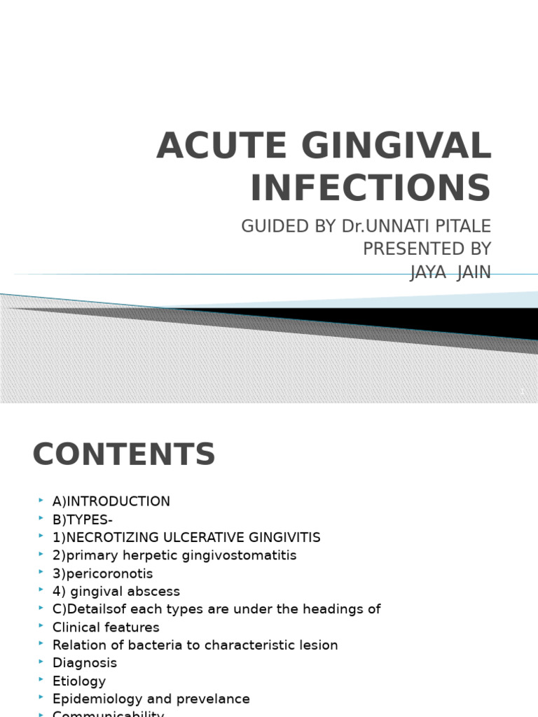 Acute Gingival Infections | PDF | Clinical Medicine | Medical Specialties