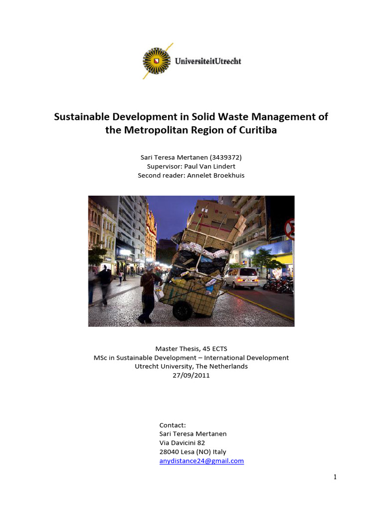Sustainable Development in Solid Waste Management of the Metropolitan Region of Curitiba | PDF ...