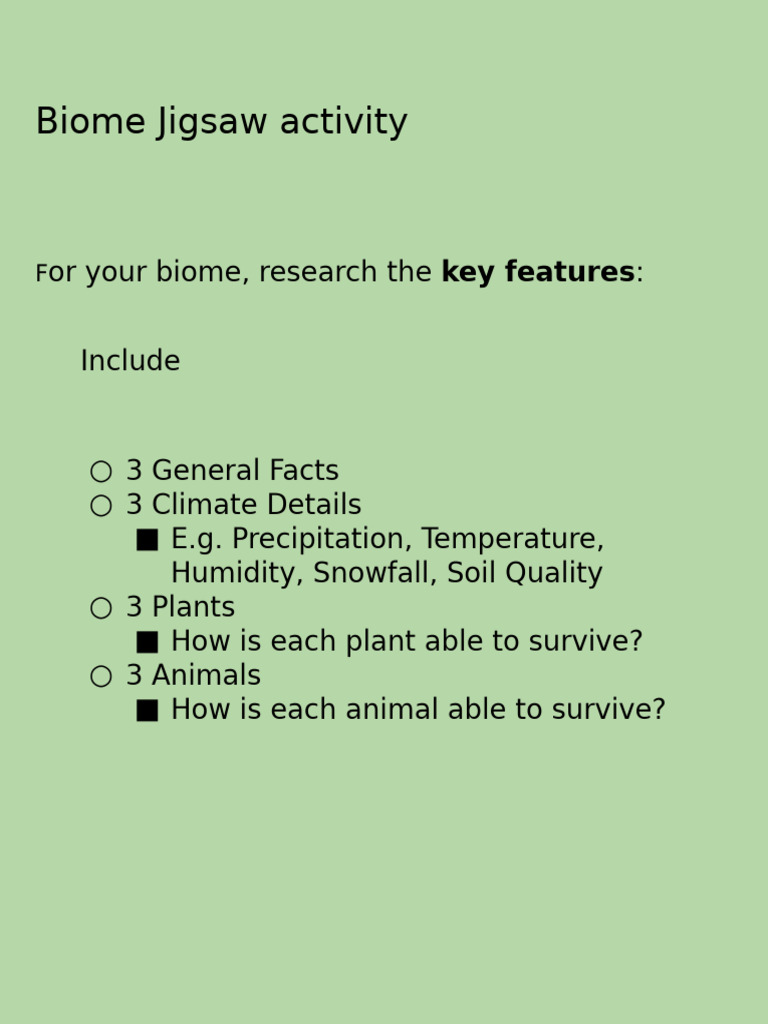 Biomes Jigsaw Activity | PDF