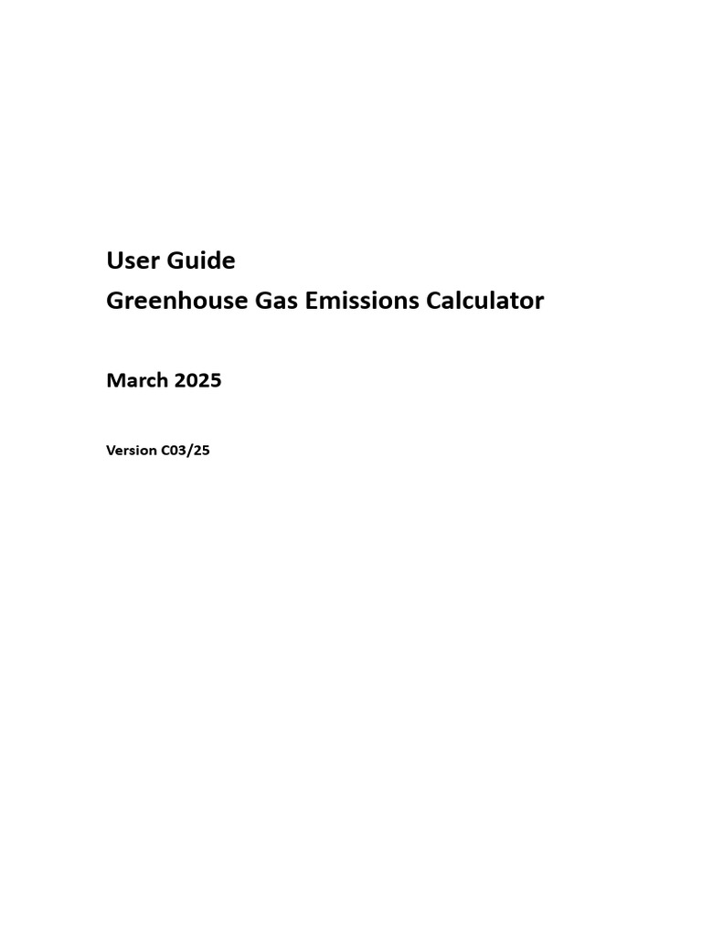 GHG Emissions Calculator User Guide | PDF | Greenhouse Gas | Natural Gas