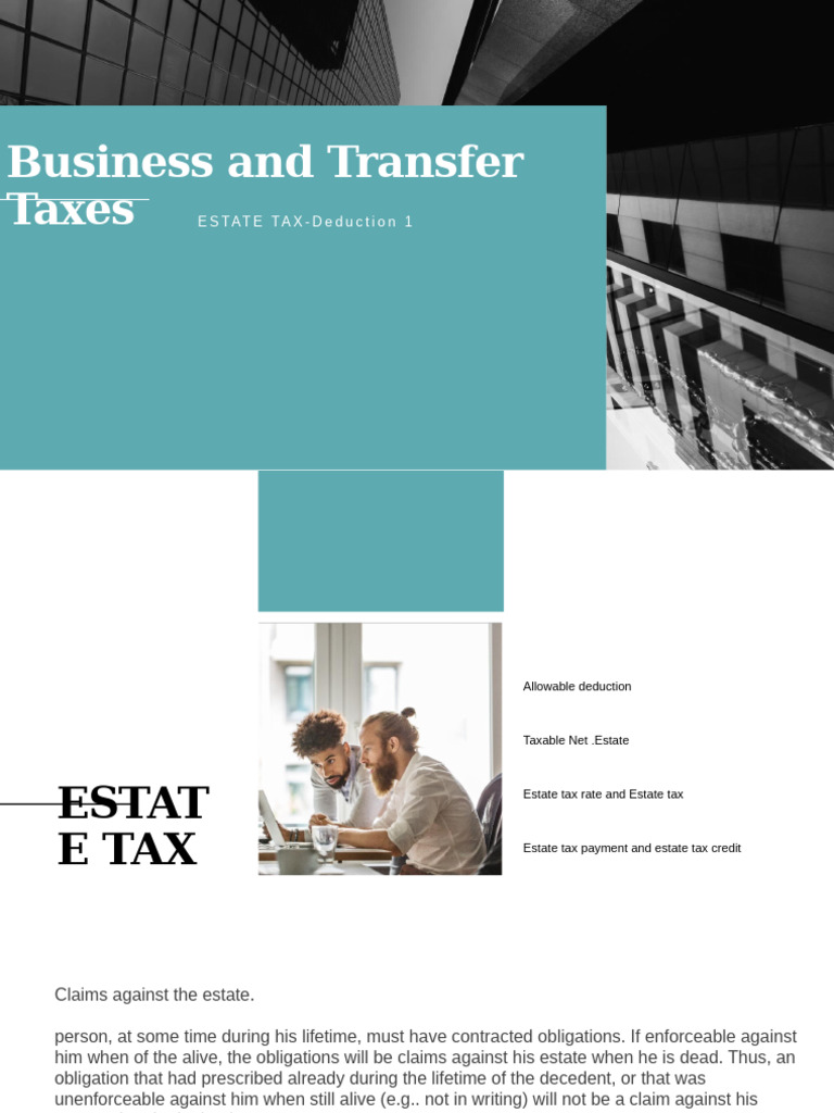 Estate Tax Deduction Part 1xv | PDF | Estate Tax In The United States ...