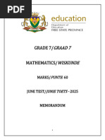 2025 Grade 7 June Maths Test | PDF