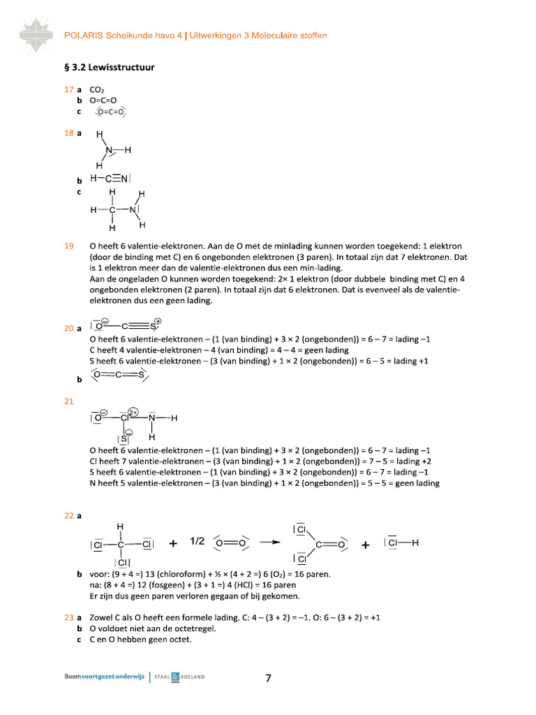 VG4-S Uitwerkingen H3 2 Lewisstructuur | PDF