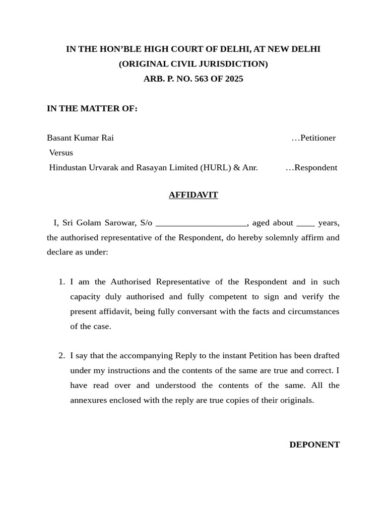 Affidavit - Authorised Representative | PDF