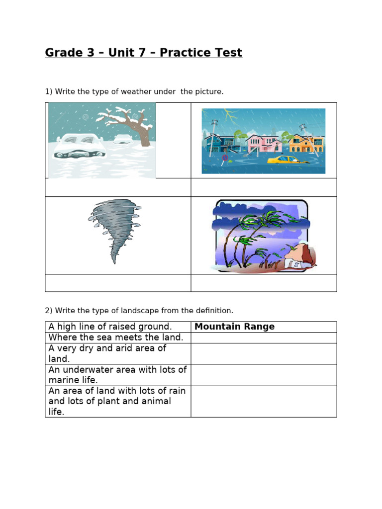 Grade 3 English Unit 7 Practice Test | PDF | Sharks | Zoology