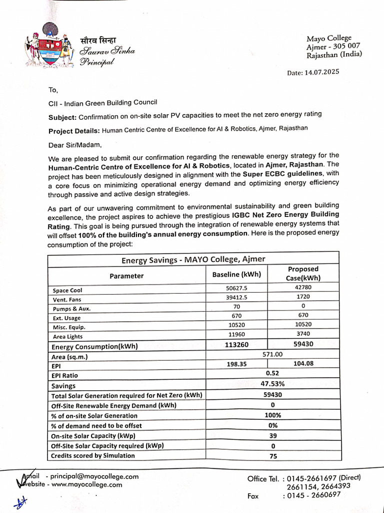 Confirmation On On-Site Solar PV Capacities To Meet The Net Zero Energy ...