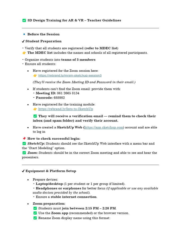 Teacher Guidelines For 3D Design Training For AR and VR (MRSM) - 9 July ...