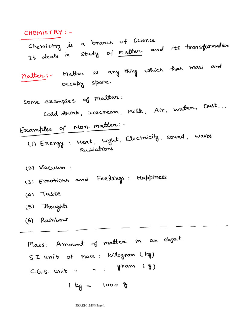 NOTES-Matter in Our Surroundings | PDF