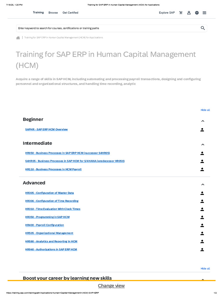 SAP HCM Training and Certification Guide | PDF | Human Resource ...