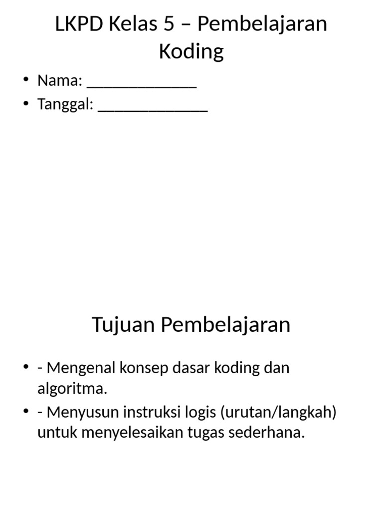 LKPD Koding Kelas5 | PDF