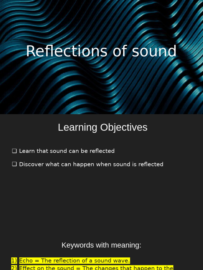 Unit 6.2 - Reflections of Sound | PDF