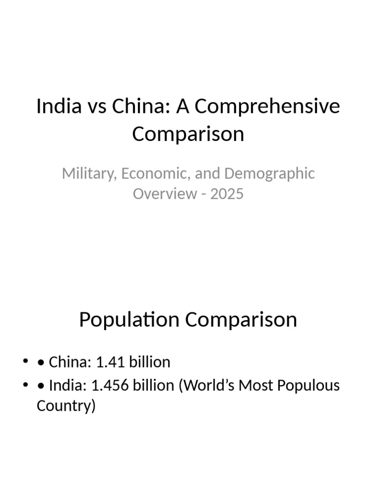 India Vs China Comparison Pdf