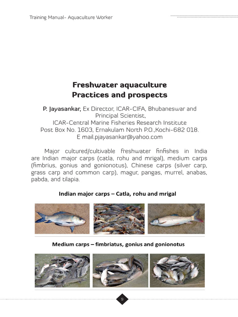 Aquaculture Worker Training Manual | PDF | Aquaculture | Pond