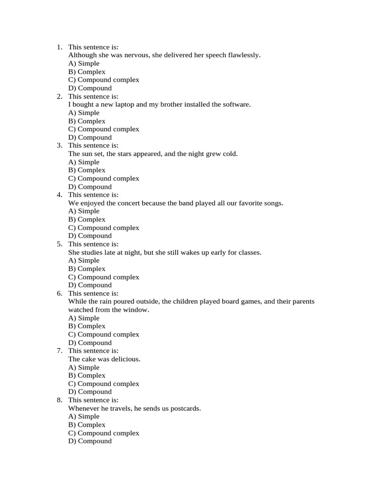 Sentence Structure Quiz Answers | PDF | Chess Openings | Chess
