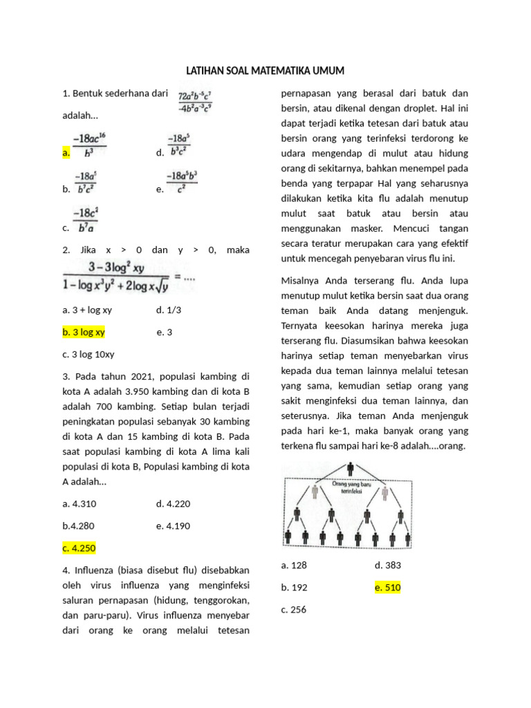Latihan Soal Matematika Umum | PDF