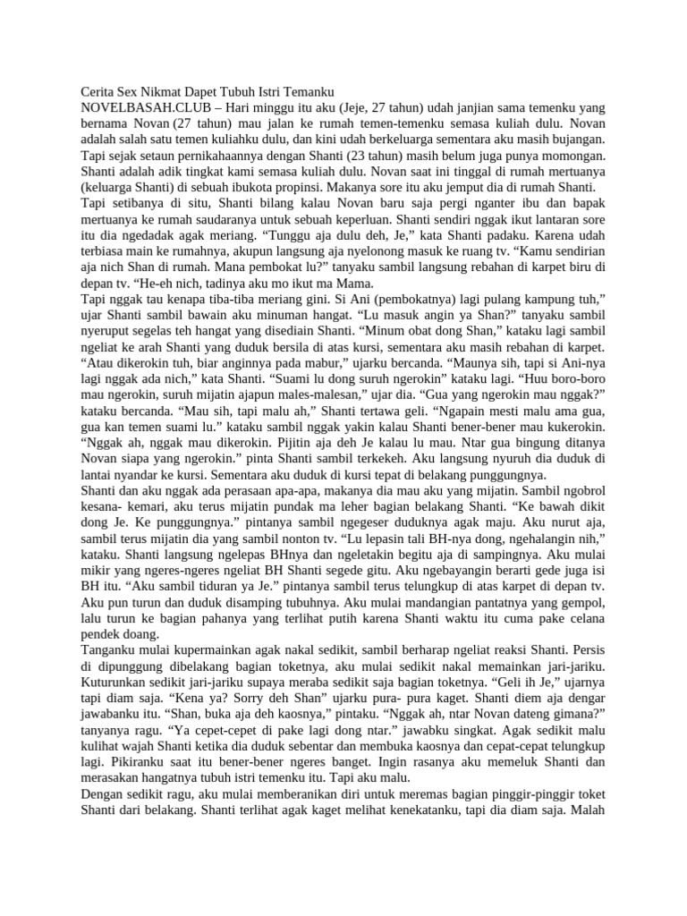 Sex Nikmat Dapet Tubuh Istri Temanku | PDF