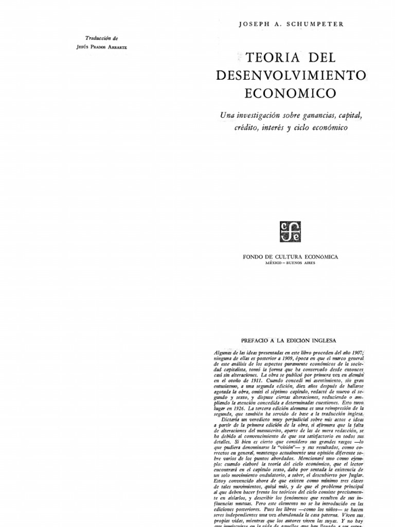 V. Schumpeter - Teoria Del Desenvolvimiento Economico - Prólogo y Cap II | PDF | Teoría | Metafísica
