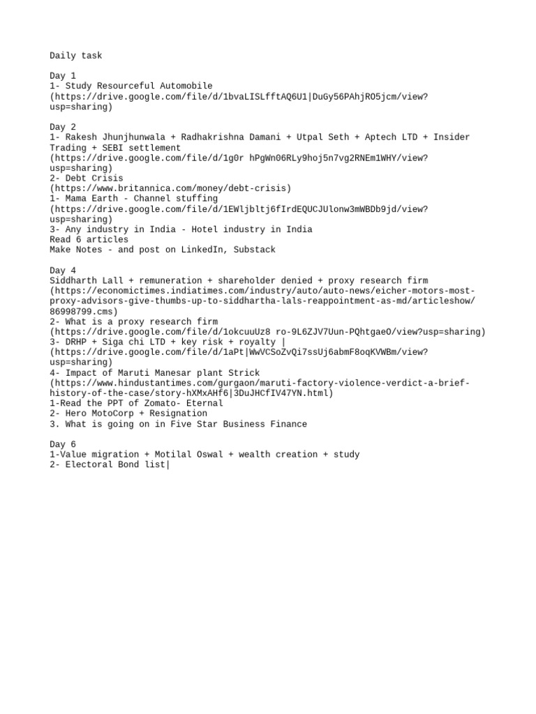 Daily Task | PDF