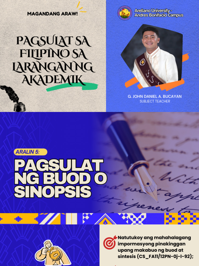 Aralin 5 (1) Pagsulat NG Buod o Sinopsis | PDF