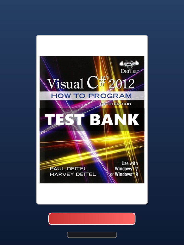 Visual C 2012 How To Program 5th Edition Deitel Ebook and TestBank ...