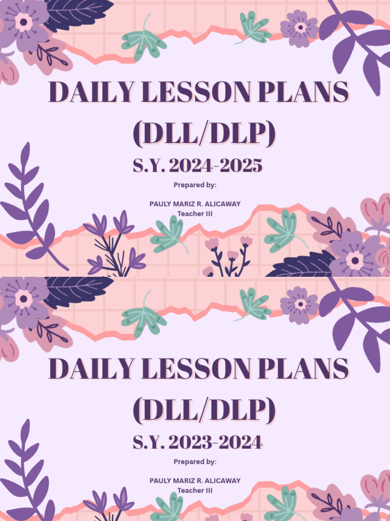 Daily Lesson Plans SY 2024-2025 | PDF