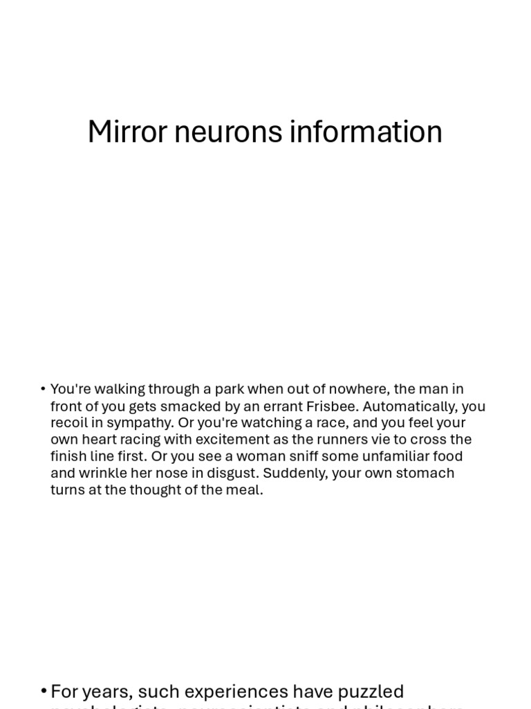 Understanding Mirror Neurons and Empathy | PDF