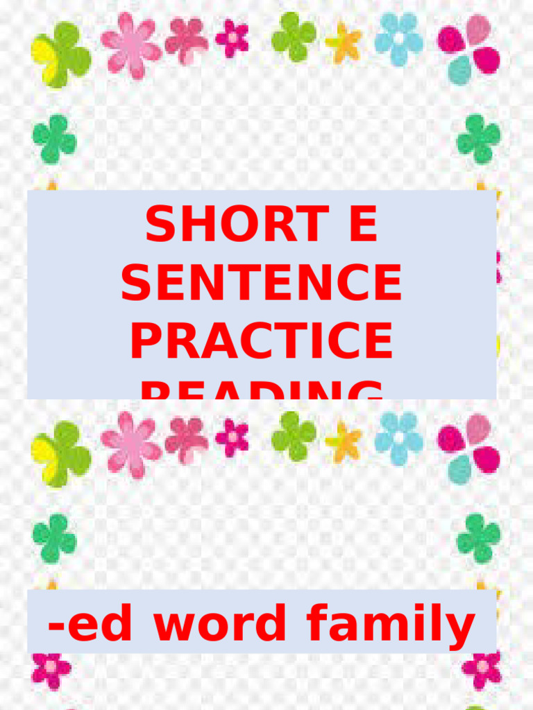 Short e Sentences | PDF