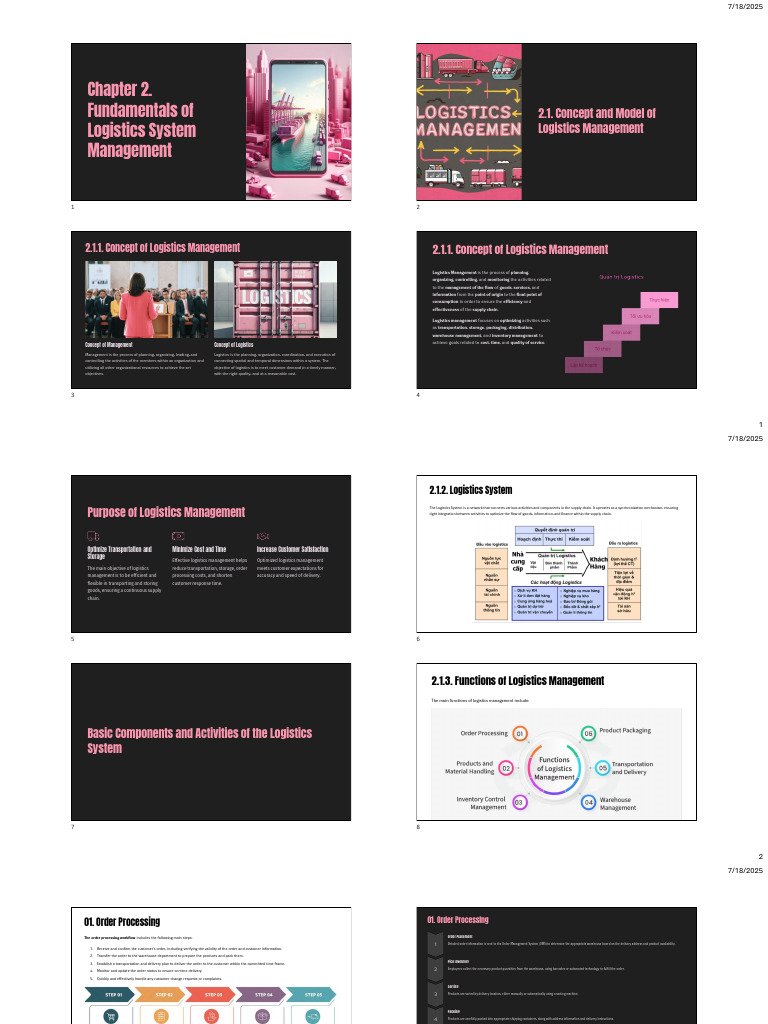 Chapter 2. Fundamentals of Logistics System Management - Student | PDF | Logistics | Warehouse