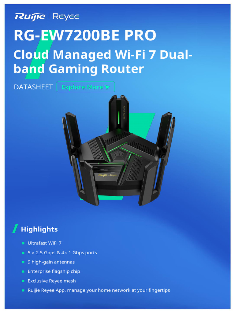 RG-EW7200BE PRO Datasheet 20250122 | PDF | Wi Fi | Computing
