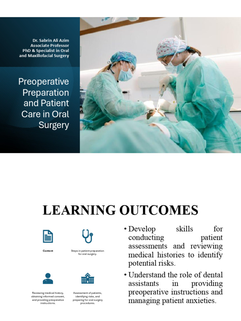Preoperative Preparation and Patient Care in Oral Surgery | PDF ...