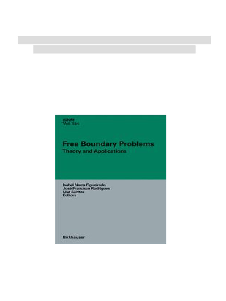 Free Boundary Problems Theory and Applications 1st Edition Toyohiko ...