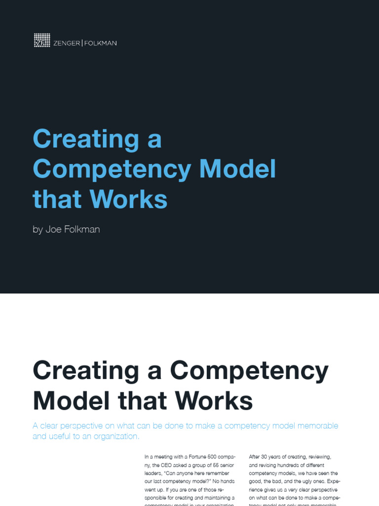 Creating A Competency Model That Works WP 2019 | PDF | Leadership ...