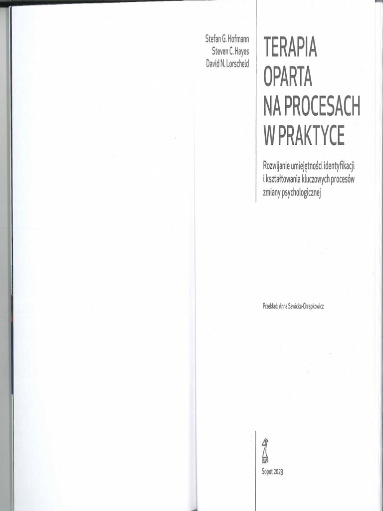 Hofmann S. - Terapia Oparta Na Procesach W Praktyce | PDF