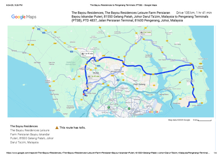 Home To Pengerang Terminals (PTSB) | PDF