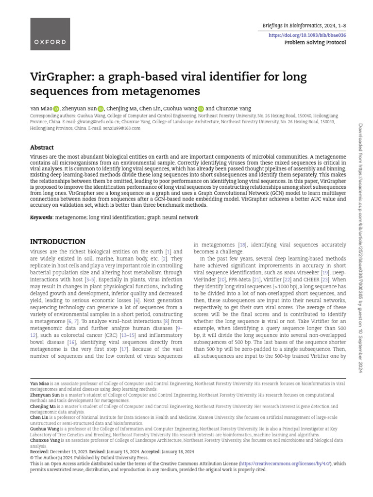 Miao 等 - 2024 - VirGrapher a Graph-based Viral Identifier for Long ...