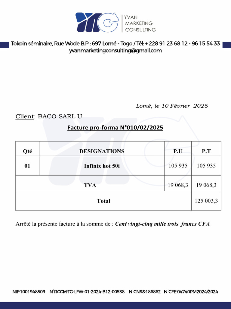 Facture BACO 2 | PDF