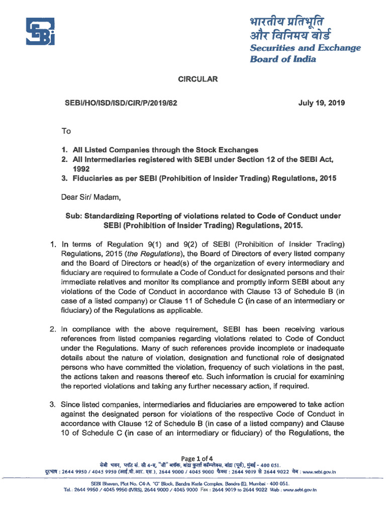 Sebi Pit Reporting Format 2019 | PDF